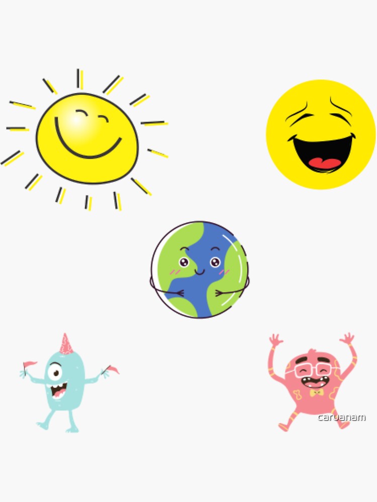 "Smiley World" Sticker for Sale by caruanam | Redbubble
