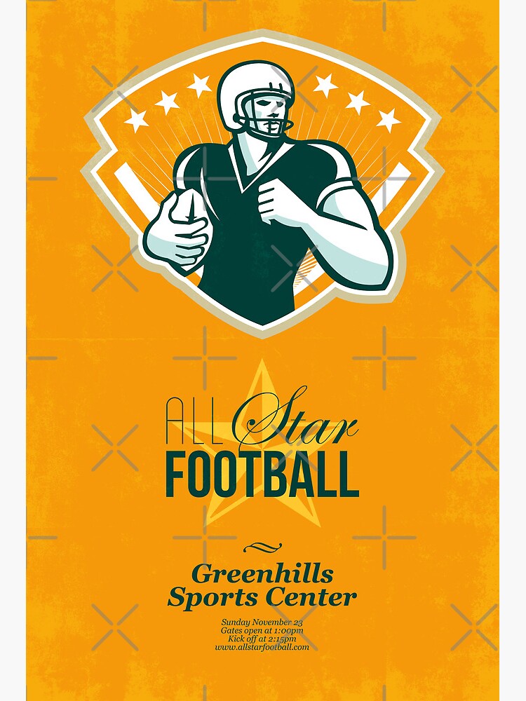"American All Star Football Retro Poster" Poster for Sale by patrimonio ...