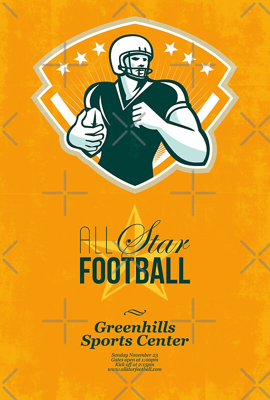 «American All Star Football Retro Poster» de patrimonio | Redbubble