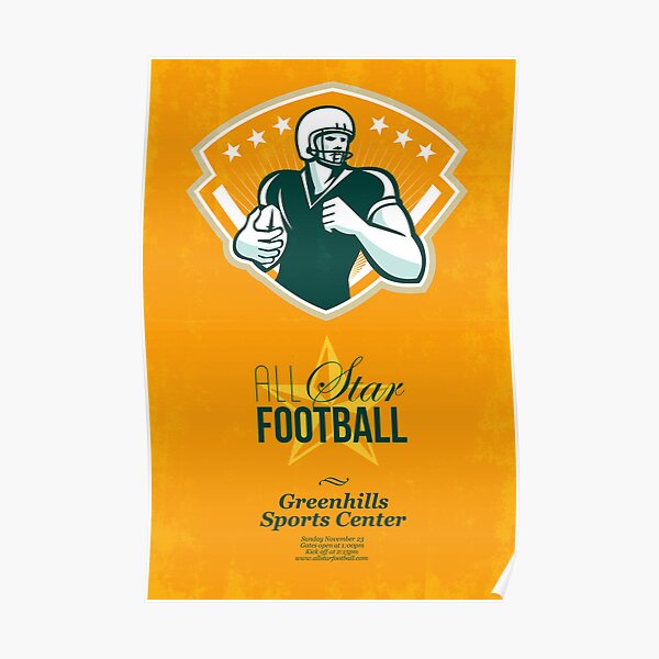 "American All Star Football Retro Poster" by patrimonio | Redbubble
