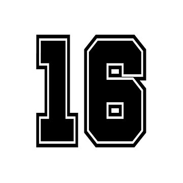 "16 back number college style football soccer number" Sticker by ...