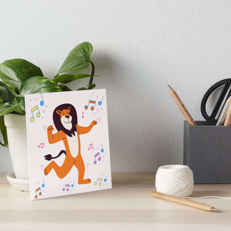"Dancing Lion Music Note Digital Art" Art Board Print by createdbycam ...
