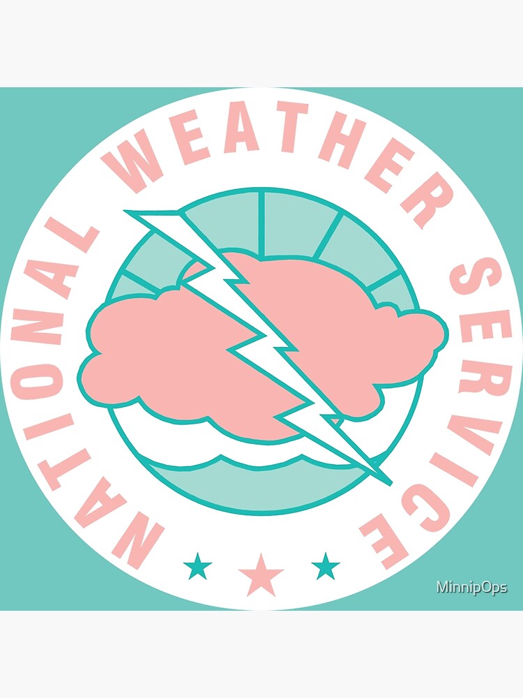 National Weather Service logo (pink x teal) Premium Matte Vertical ...