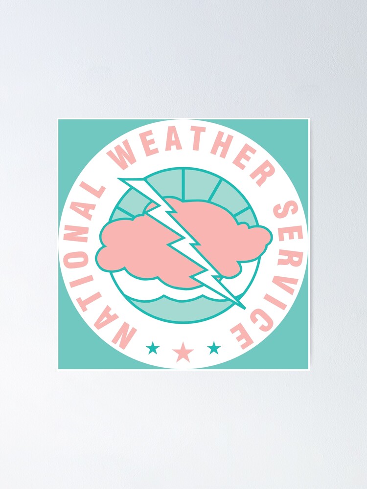 "National Weather Service logo (pink x teal)" Poster by Minnip0ps ...