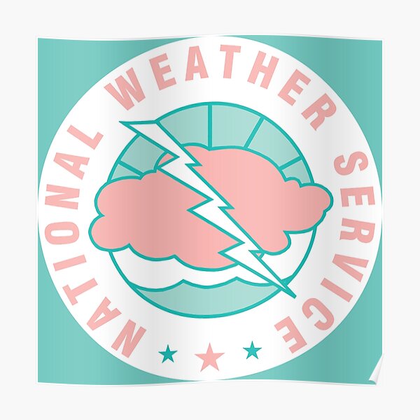 "National Weather Service logo (pink x teal)" Poster by Minnip0ps ...
