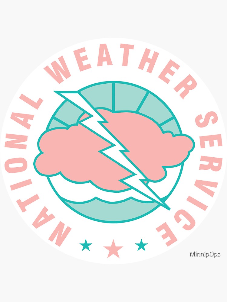 "National Weather Service logo (pink x teal)" Sticker for Sale by ...