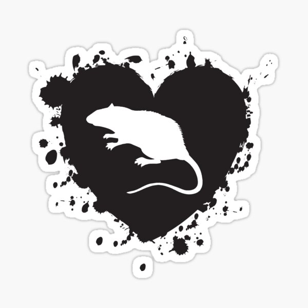 "Rat Heart Silhouette " Sticker by Trickyy90 | Redbubble