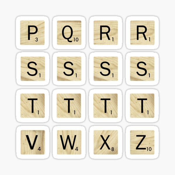 "Scrabble tile sticker pack - Consonants P - Z" Sticker for Sale by ...