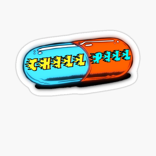 "chill pill" Sticker by morpheuzz | Redbubble