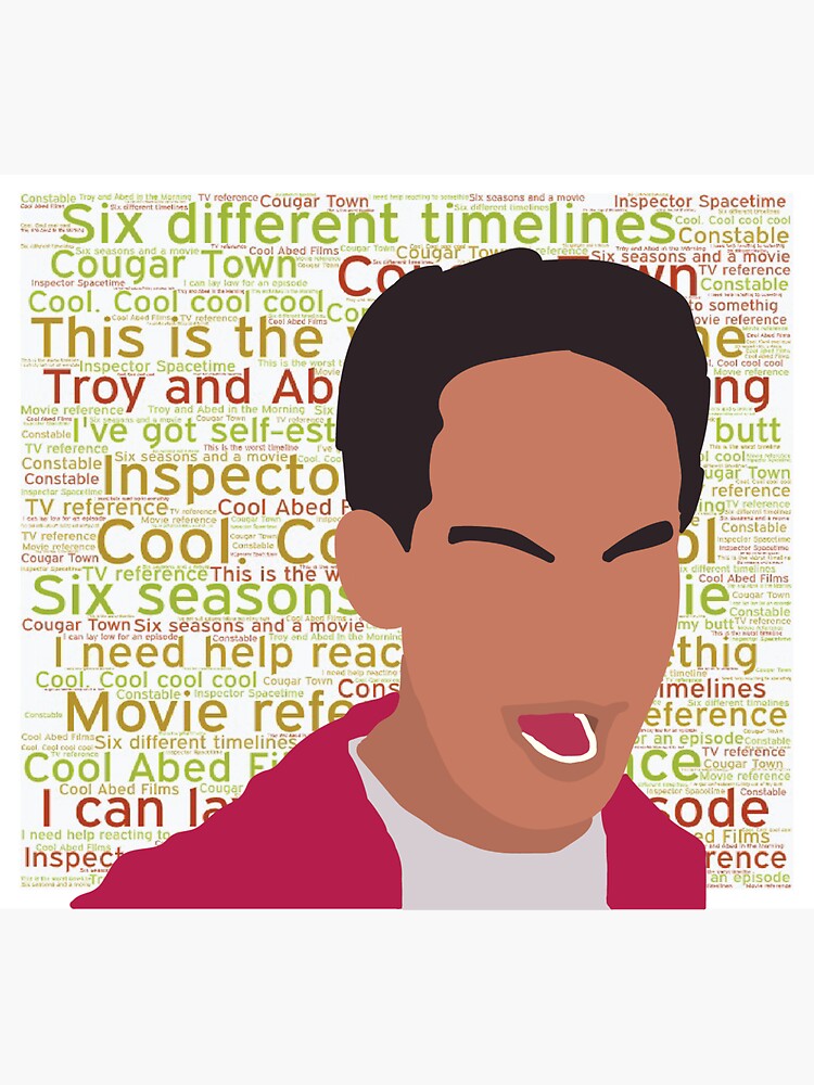 "Abed Community silhouette " Sticker by noelledraws | Redbubble