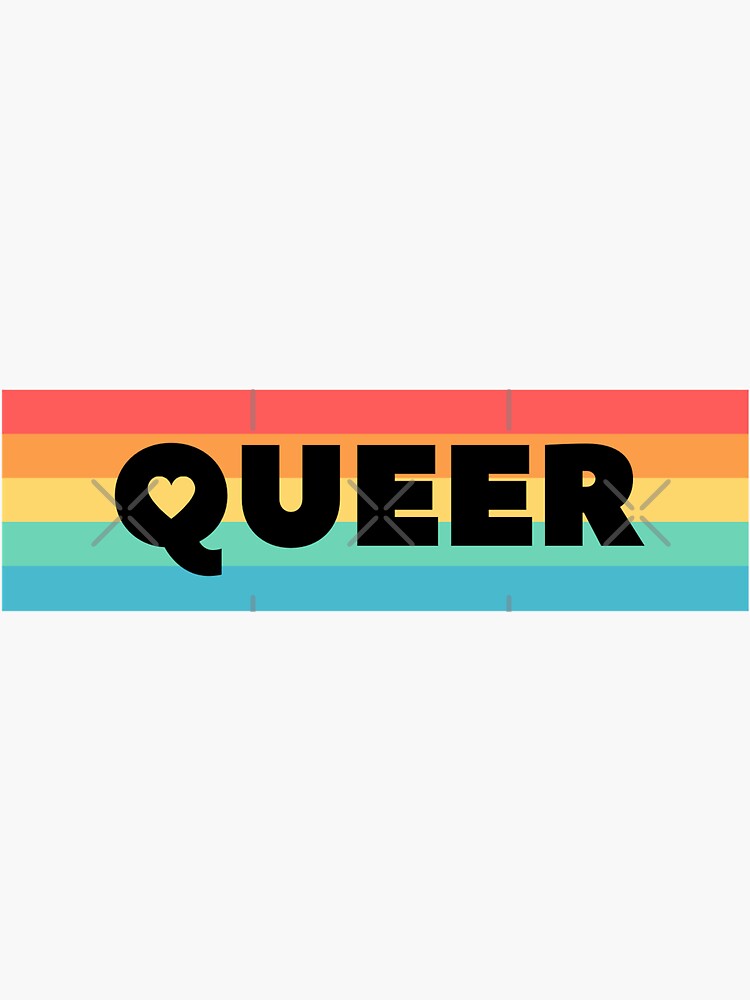 "Queer rainbow banner" Sticker for Sale by littlehapa | Redbubble