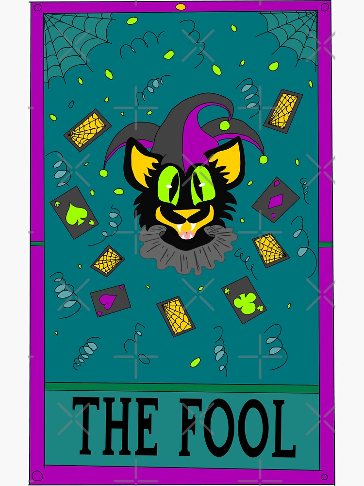 "The Fool Tarot Cat" Sticker by Unboltingcat | Redbubble
