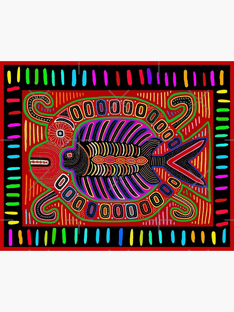 "Kuna Indian Mola Folk Art - Flying Fish" Poster for Sale by Esprit ...