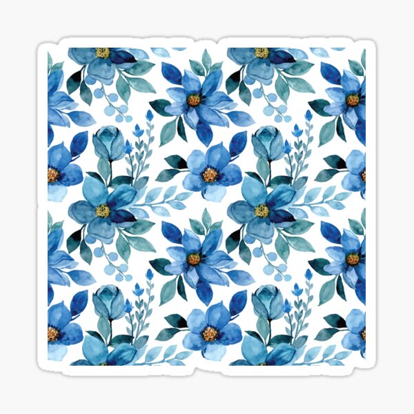 "Blue Flowers" Sticker for Sale by edwardecho | Redbubble