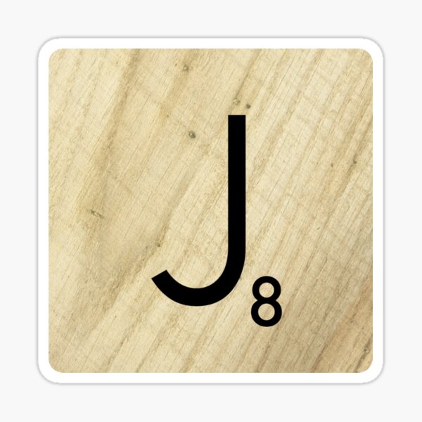 "Scrabble tile letter J" Sticker for Sale by Square-Jane | Redbubble