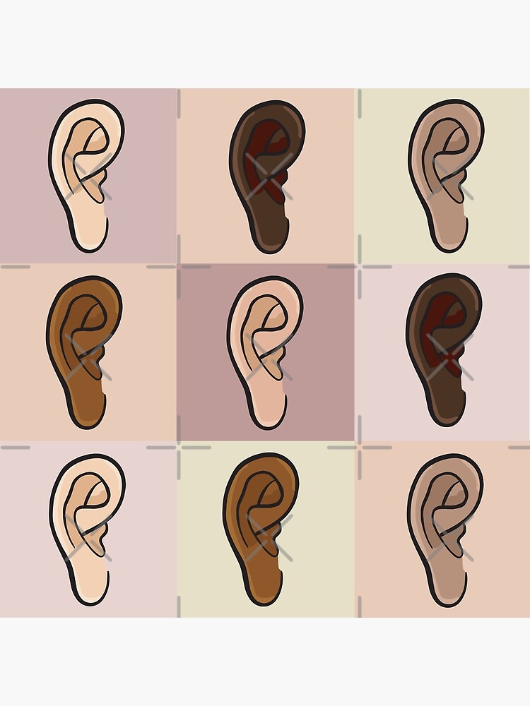 "Outer Ear Anatomy Neutral Pattern (without center label)" Poster by ...
