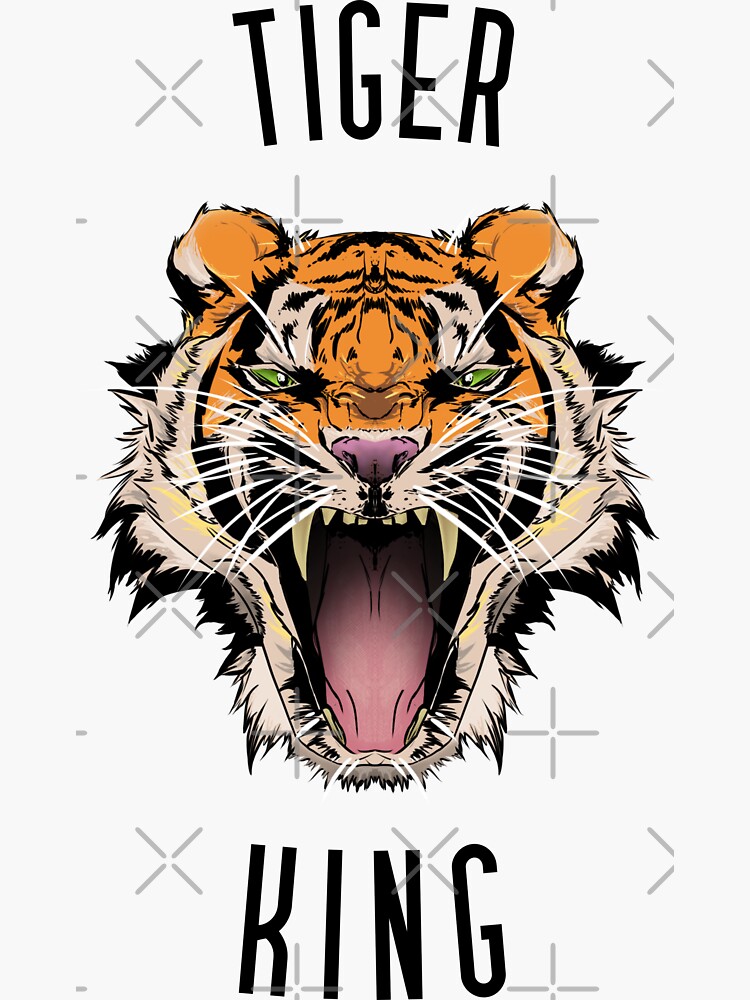 "Tiger. King." Sticker by IllustrateLaw | Redbubble