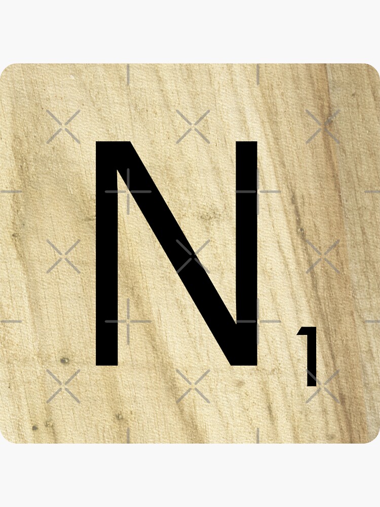 "Scrabble tile letter N" Sticker for Sale by Square-Jane | Redbubble