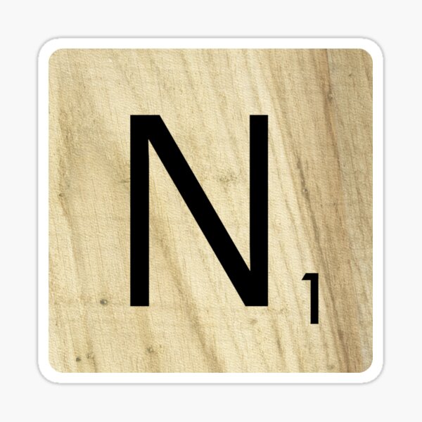 "Scrabble tile letter N" Sticker for Sale by Square-Jane | Redbubble