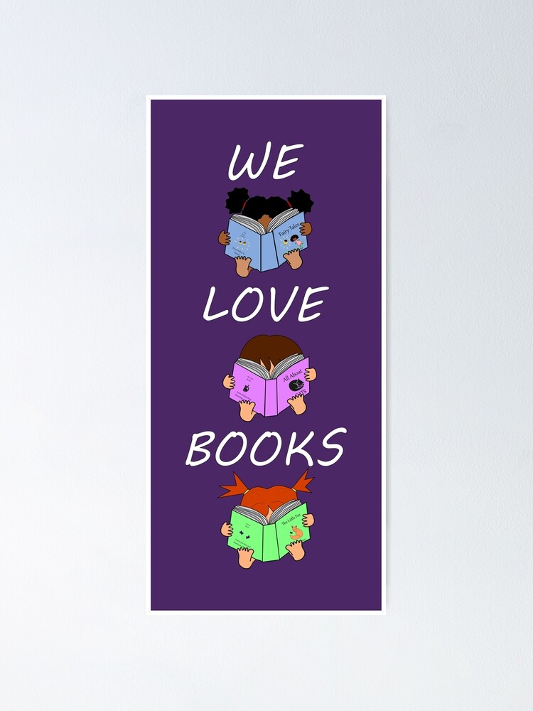 Póster «We Love Books - niños lindos leyendo» de nutmegfairy | Redbubble