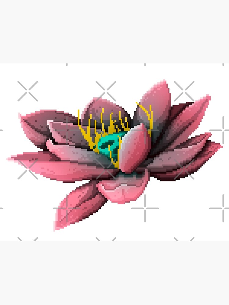"PIXEL ART-Lotus Flower" Poster by AntiqaStudio | Redbubble