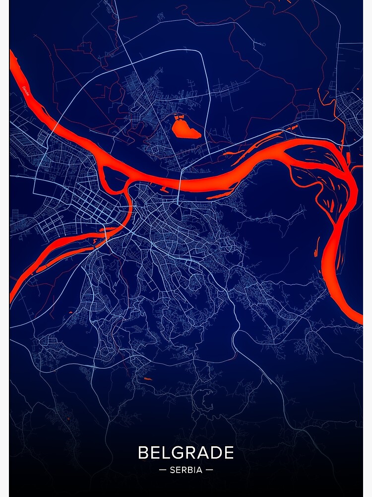 Lámina fotográfica «Impresión del mapa de la ciudad de Belgrado, cartel ...