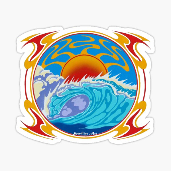 "sun surf" Sticker for Sale by speedlineart | Redbubble
