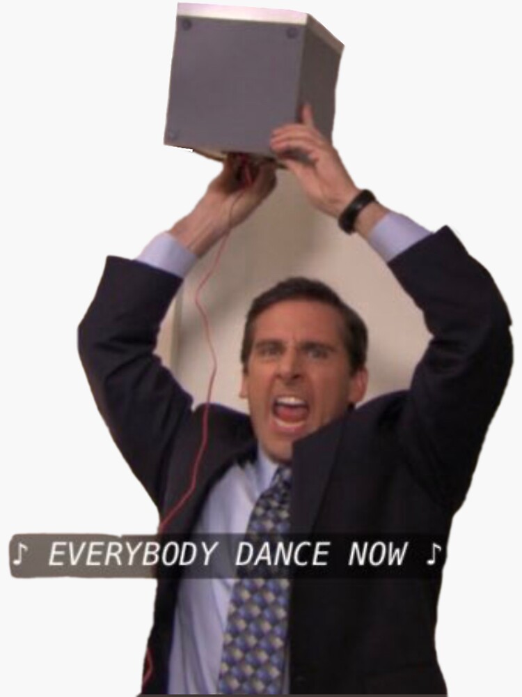 "michael scott in cafe disco" Sticker for Sale by sydneyjoanna | Redbubble