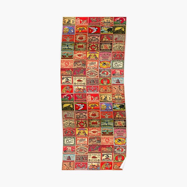 "Vintage Safety Matches Collage" Poster for Sale by artboy213 | Redbubble