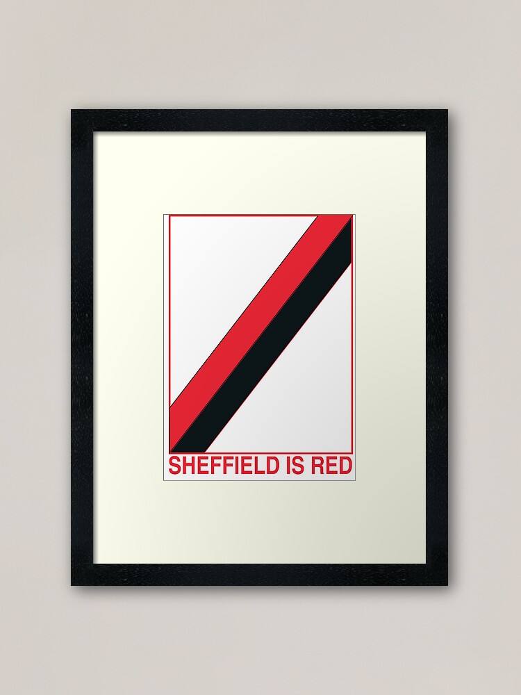 "Sheffield Is Red Minimal Sash" Framed Art Print for Sale by BradPCPFC ...