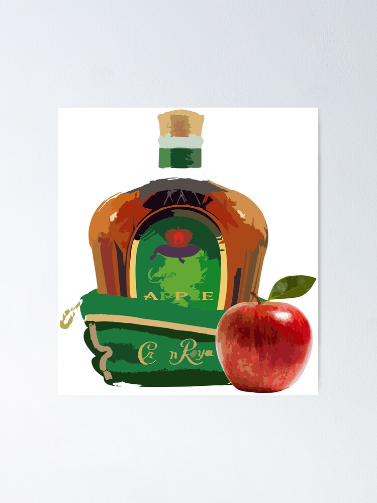 "crown royal apple logo apple whiskey alcohol bottle" Poster for Sale ...