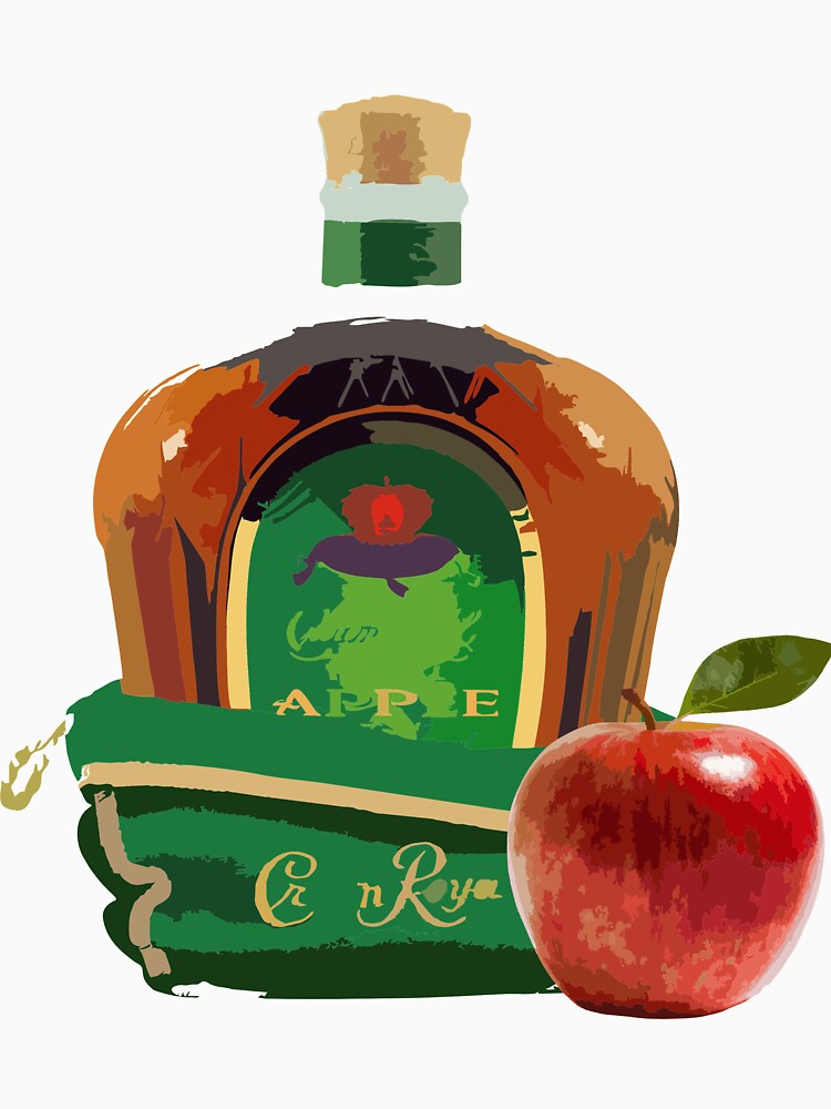 "crown royal apple logo apple whiskey alcohol bottle" T-shirt for Sale ...