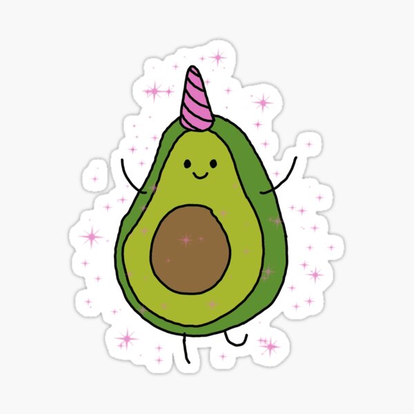 "Avocado Unicorn "Avounicorn"" Sticker by hanstrickland99 | Redbubble
