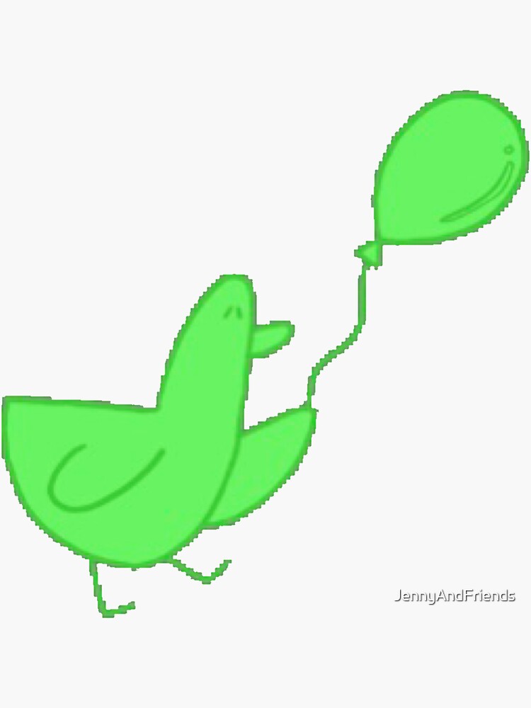 "Pablo with a Balloon - Neon Green" Sticker for Sale by JennyAndFriends ...