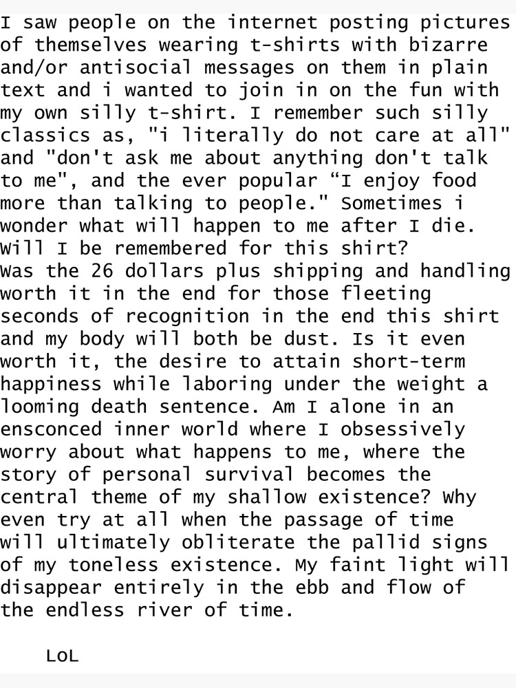 "Wall of text " Art Print for Sale by Linkrocks7 | Redbubble