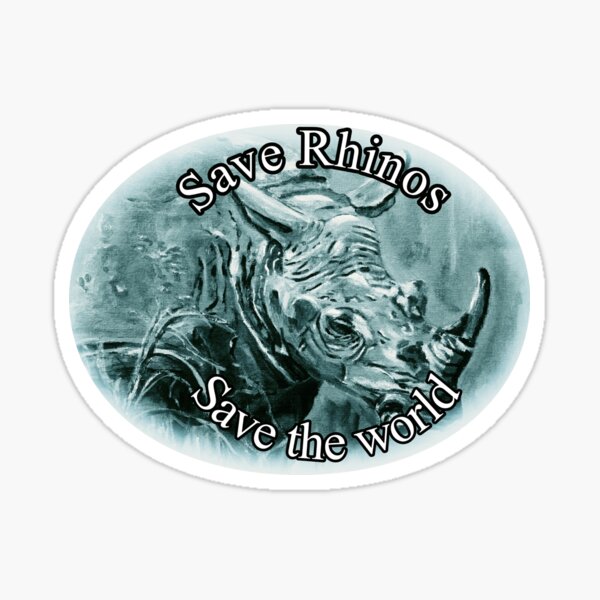 "Save the Rhino" Sticker for Sale by chrisd02 | Redbubble