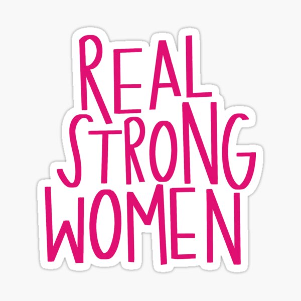 "real strong women hot pink" Sticker for Sale by ansacree | Redbubble