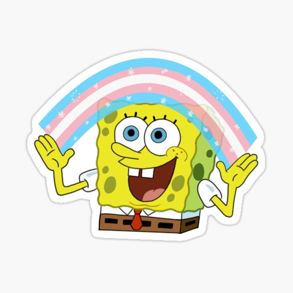 "Transgender Flag - Spongebob " Sticker by shortroyal | Redbubble