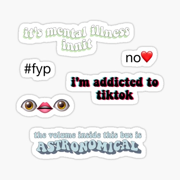 "TikTok Trendy Sticker Pack" Sticker for Sale by spillthebeenz | Redbubble