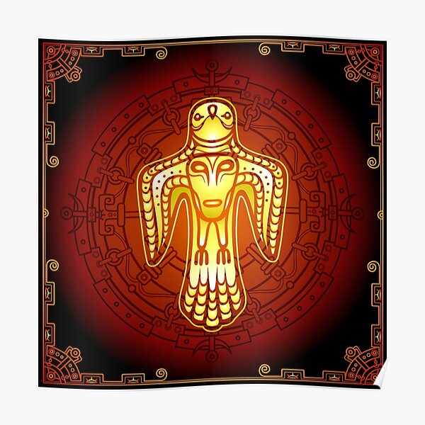 "Animation image of ancient pagan deity. Bird with a human face on a ...