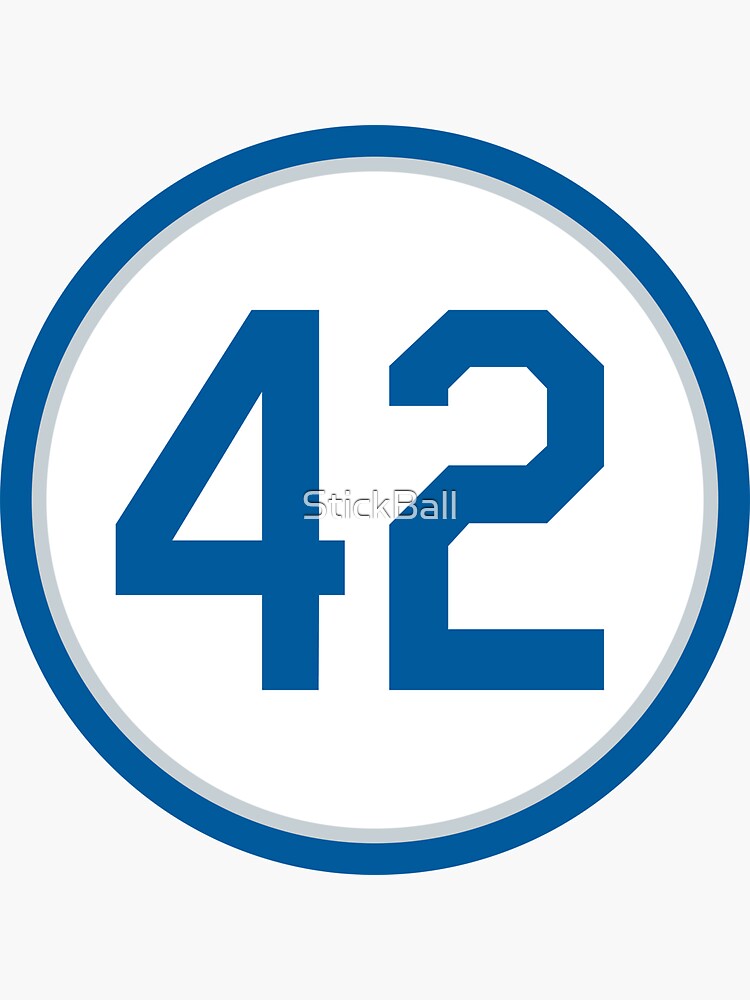 "Jackie Robinson #42 Jersey Number" Sticker for Sale by StickBall ...