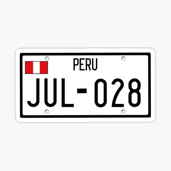 "Peru License Plate" Sticker for Sale by Noelia27 | Redbubble