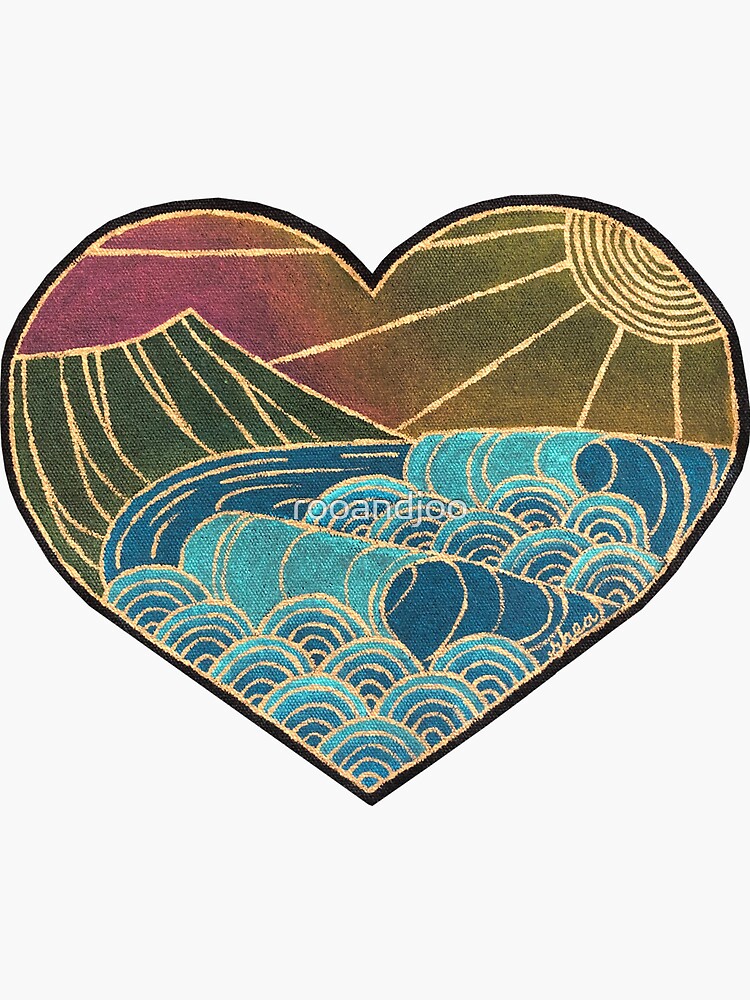 "Heart Wave - Diamond Head" Sticker for Sale by rooandjoo | Redbubble