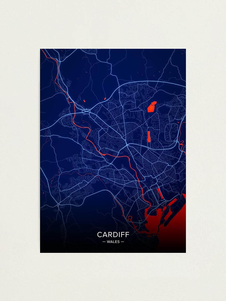 Impression photo « Impression de carte de ville de Cardiff, affiche de ...
