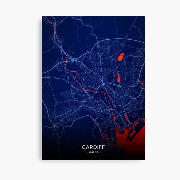 Lienzo «Impresión del mapa de la ciudad de Cardiff, cartel del mapa de ...
