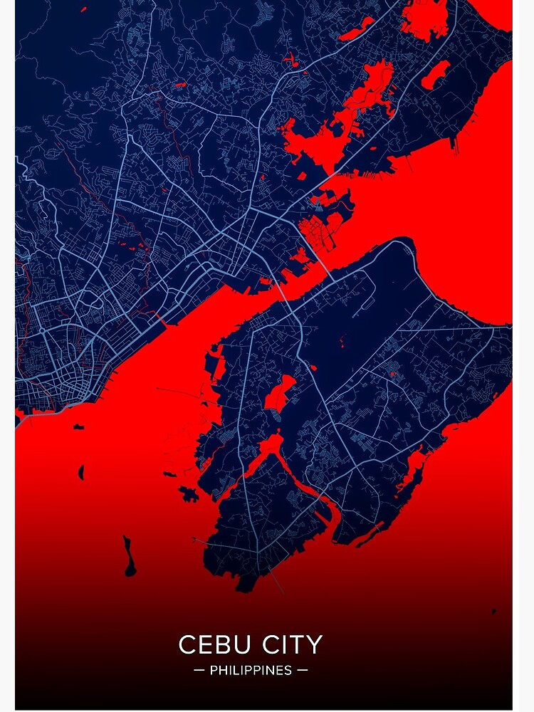 Cuaderno de espiral «Impresión del mapa de la ciudad de Cebu, cartel ...