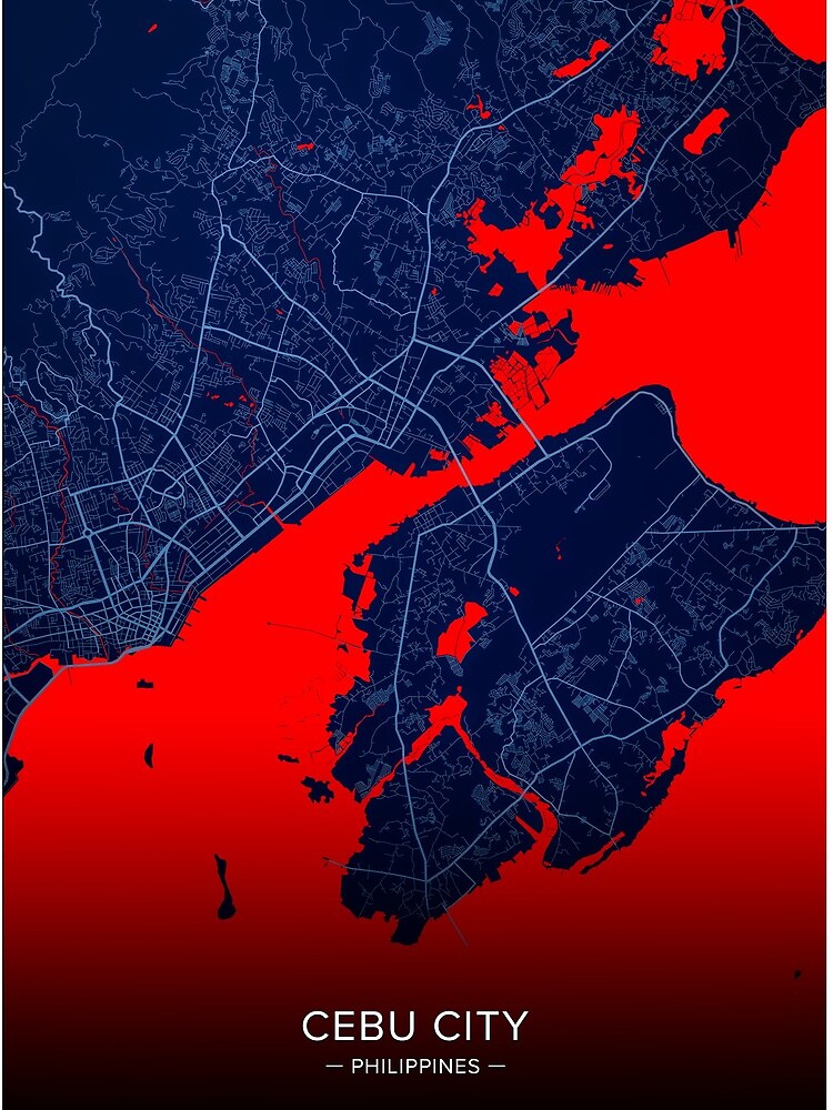 Mochila saco «Impresión del mapa de la ciudad de Cebu, cartel del mapa ...