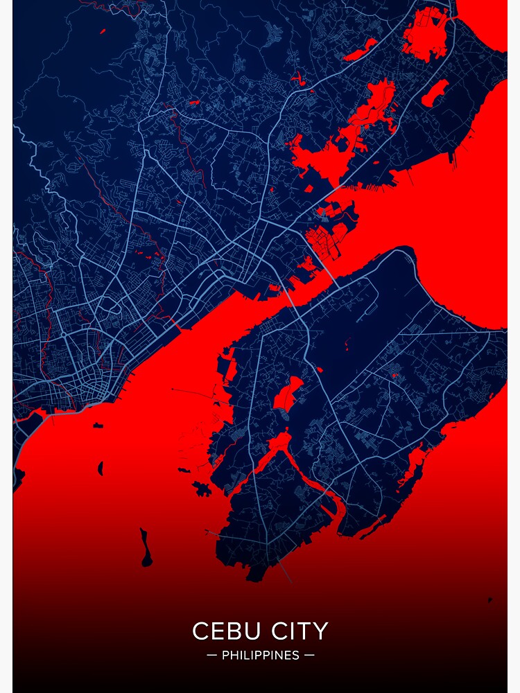 "Cebu City Map Print, Cebu City Map Poster, Cebu City Map Wall Art ...