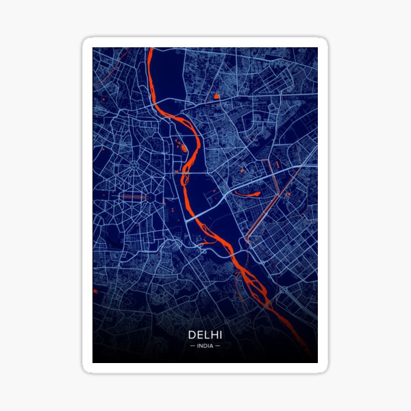 "Delhi City Map Print, Delhi City Map Poster, Delhi City Map Wall Art ...