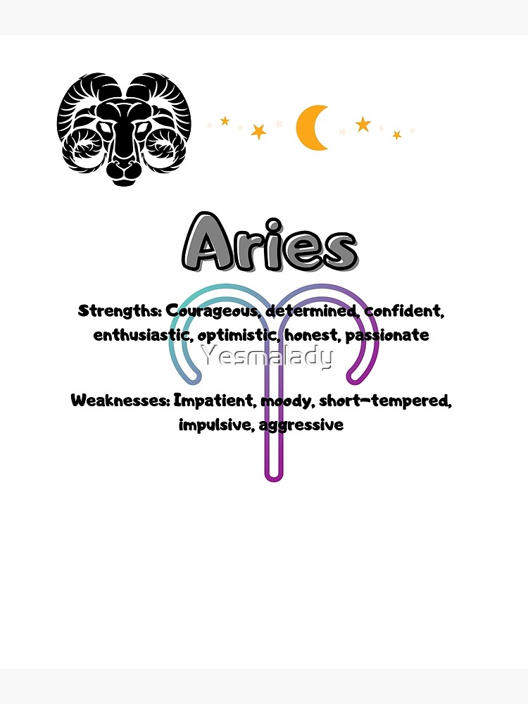 "Aries, strengths and weaknesses" Art Print by Yesmalady | Redbubble